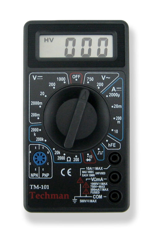 MULTIMETRO DIGITAL TECHMAN 8F CON BUZZER TM-101