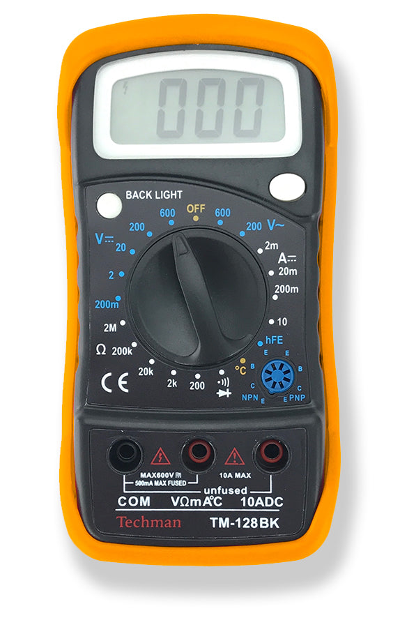 MULTIMETRO DIGITAL TECHMAN 8F-19RANGO TM-128BK